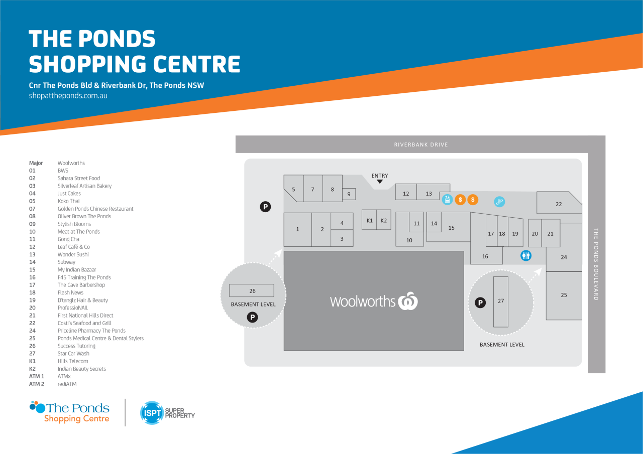 Centre Plan The Ponds Shopping Centre